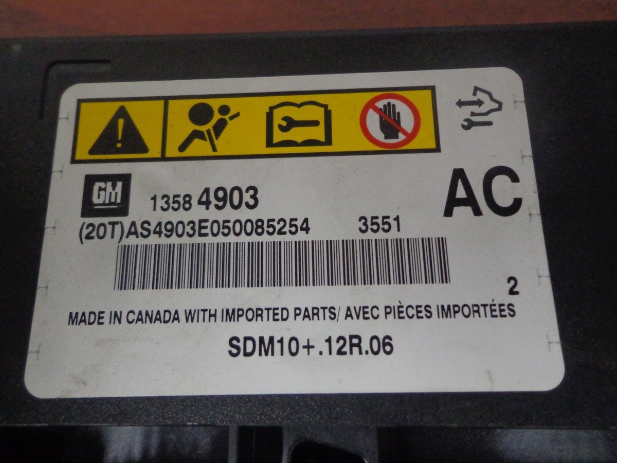 CHEVROLET EQUINOX/GMC TERRAIN AIRBAG CONTROL MODULE PN: 13584903 (P ...