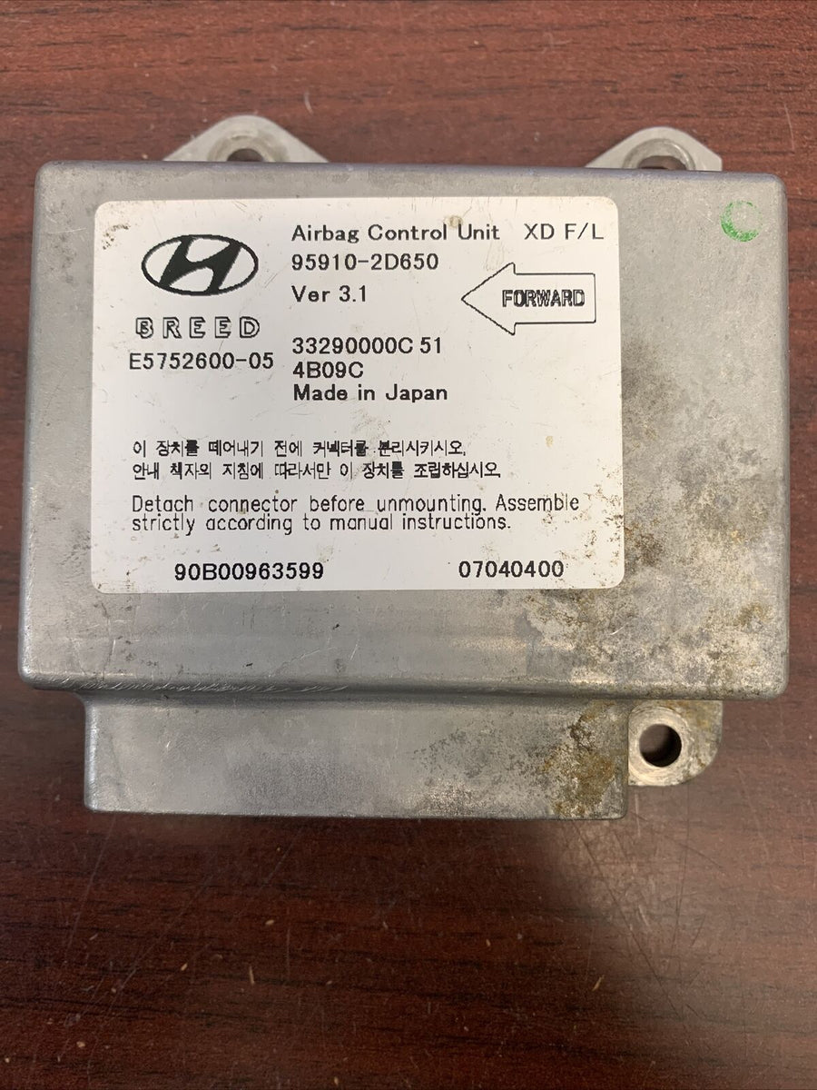 HYUNDAI ELANTRA AIRBAG CONTROL MODULE PN: 95910-2D650 (P) – Airbag ...